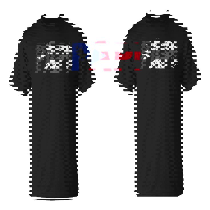 Puerto Rico Papi Flag Puerto Rican Boricuas Men's Back Print T-shirt ...