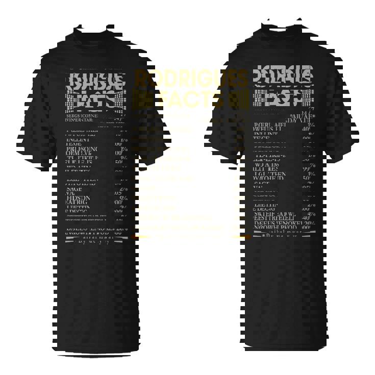 Rodrigues Name Rodrigues Facts V2 T-Shirt | Seseable