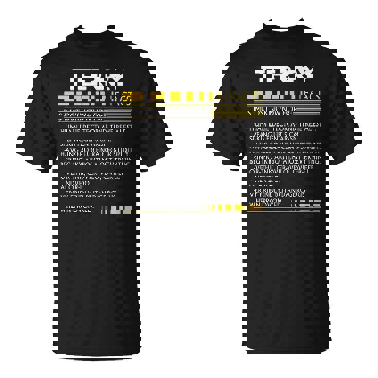 Terry Name Terry Facts T-Shirt - Seseable