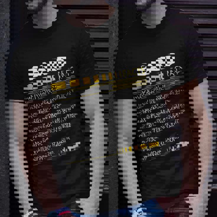 Bard Name Bard Facts T-Shirt | Seseable UK