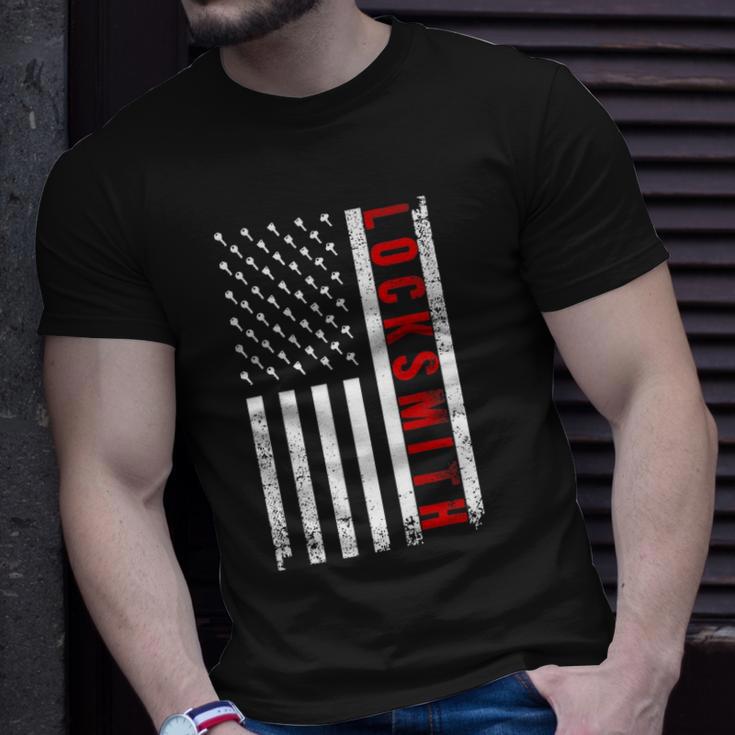 Cool Locksmith Art For Men Women American Flag Lock Picker Unisex T ...
