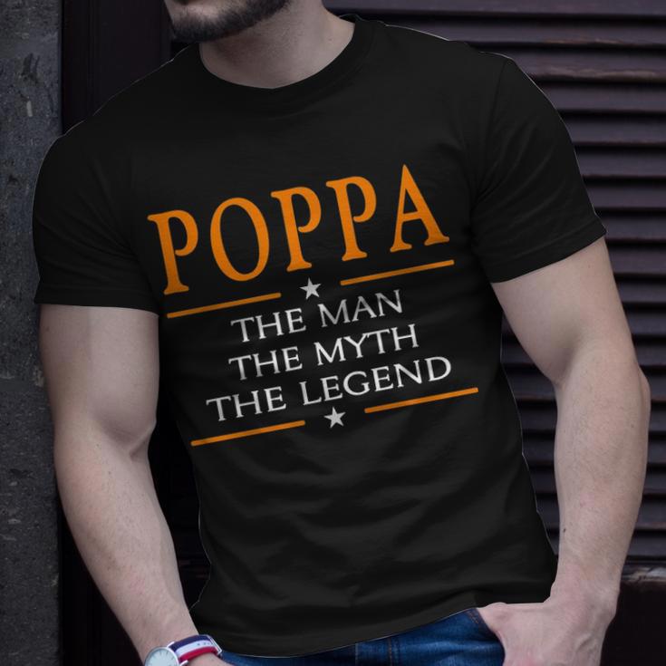 Poppa Grandpa Poppa The Man The Myth The Legend T-Shirt - Seseable