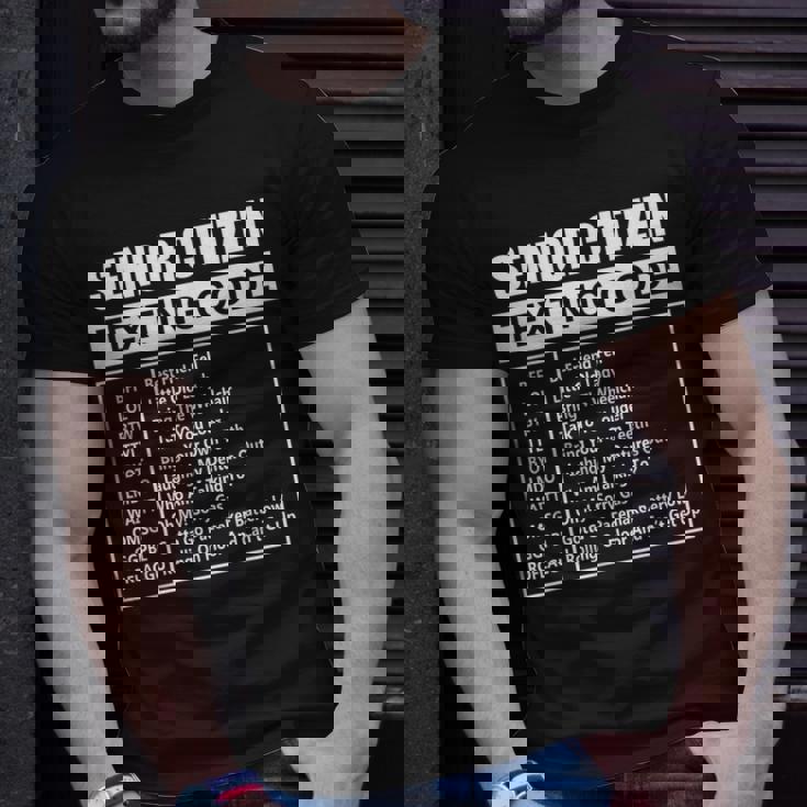 Senior Citizen Texting Code Amazing Print For Old People V6 T-shirt ...