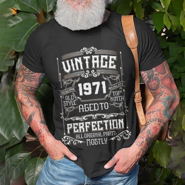 1971 Birthday 1971 Aged To Perfection All Original Parts T-Shirt - Seseable