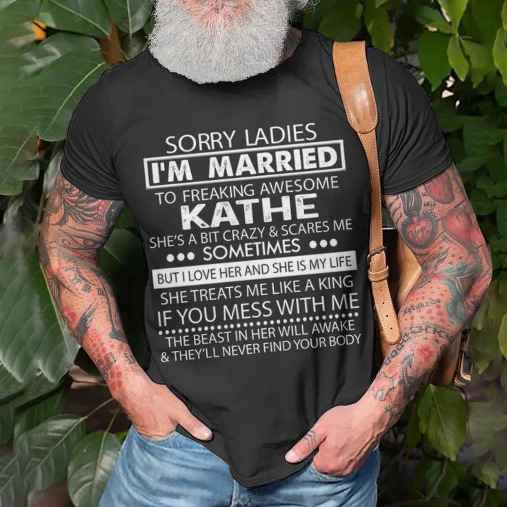 Kathe Name Im Married To Freaking Awesome Kathe T-Shirt - Seseable