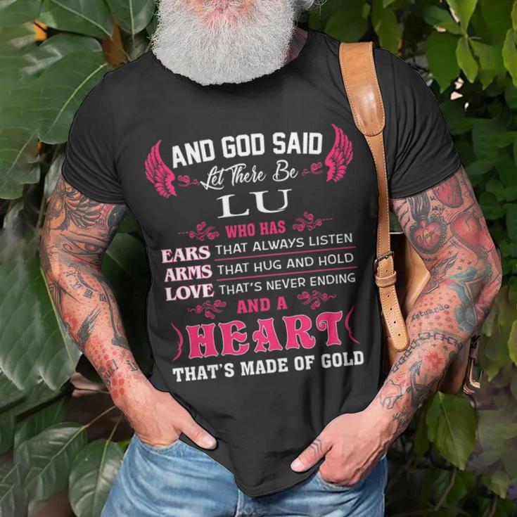 Lu Name And God Said Let There Be Lu T-Shirt - Seseable