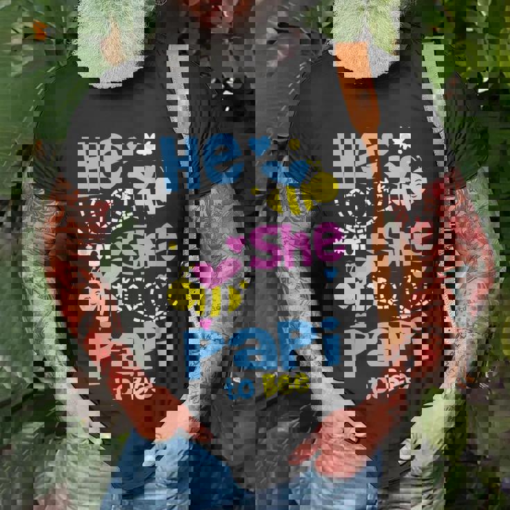 Papi Grandpa He Or She Papi To Bee T-Shirt - Seseable