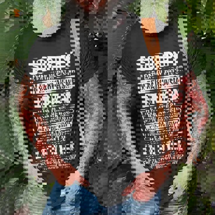 Rowan Name Sorry My Heart Only Beats For Rowan T-Shirt - Seseable