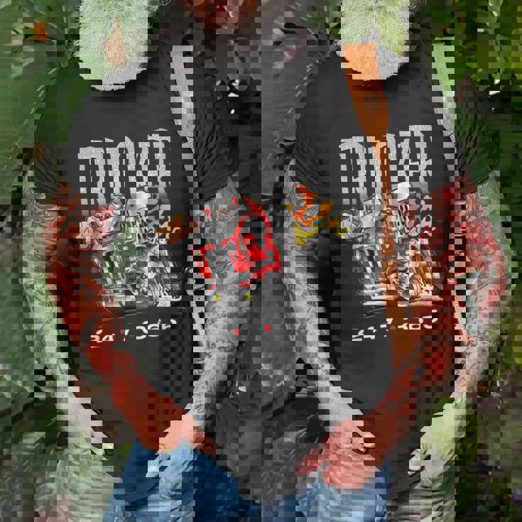 Truck Driver Cabover Semi Truck Cartoon Truckers T-shirt - Thegiftio